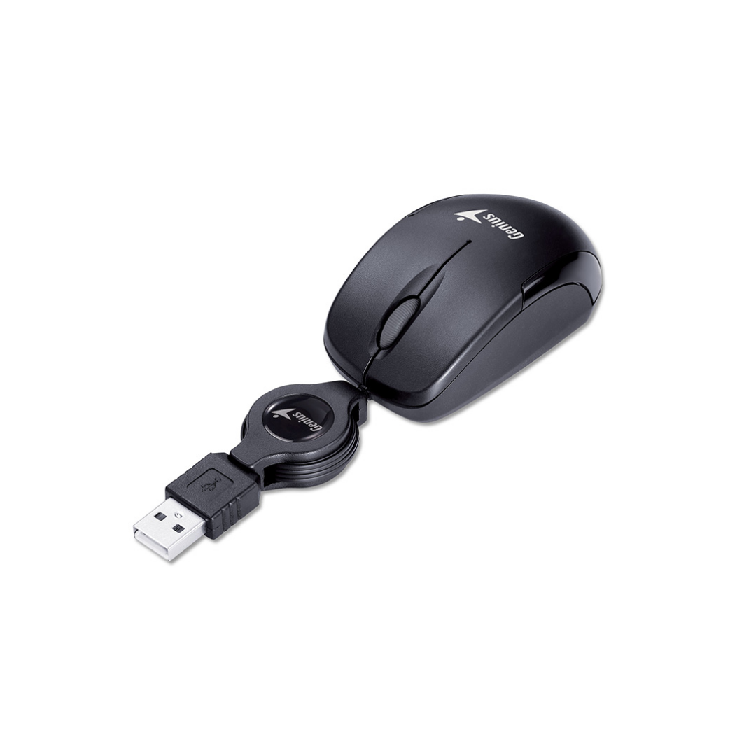 Mouse Genius Retractil V2 USB Mini negro - MHAZZ