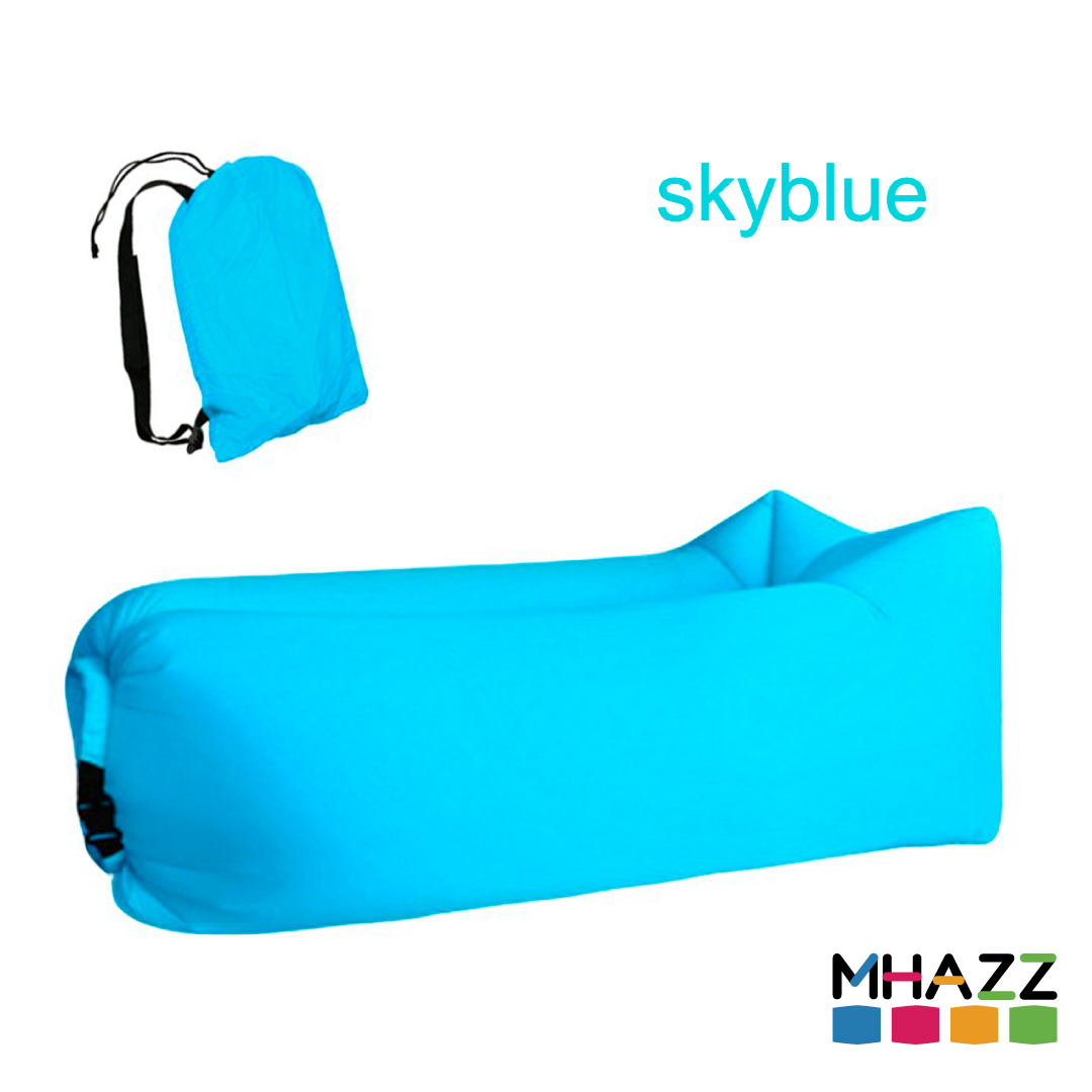 Sillon Cama Inflable Resistente Lazy Bag Azul - MHAZZ