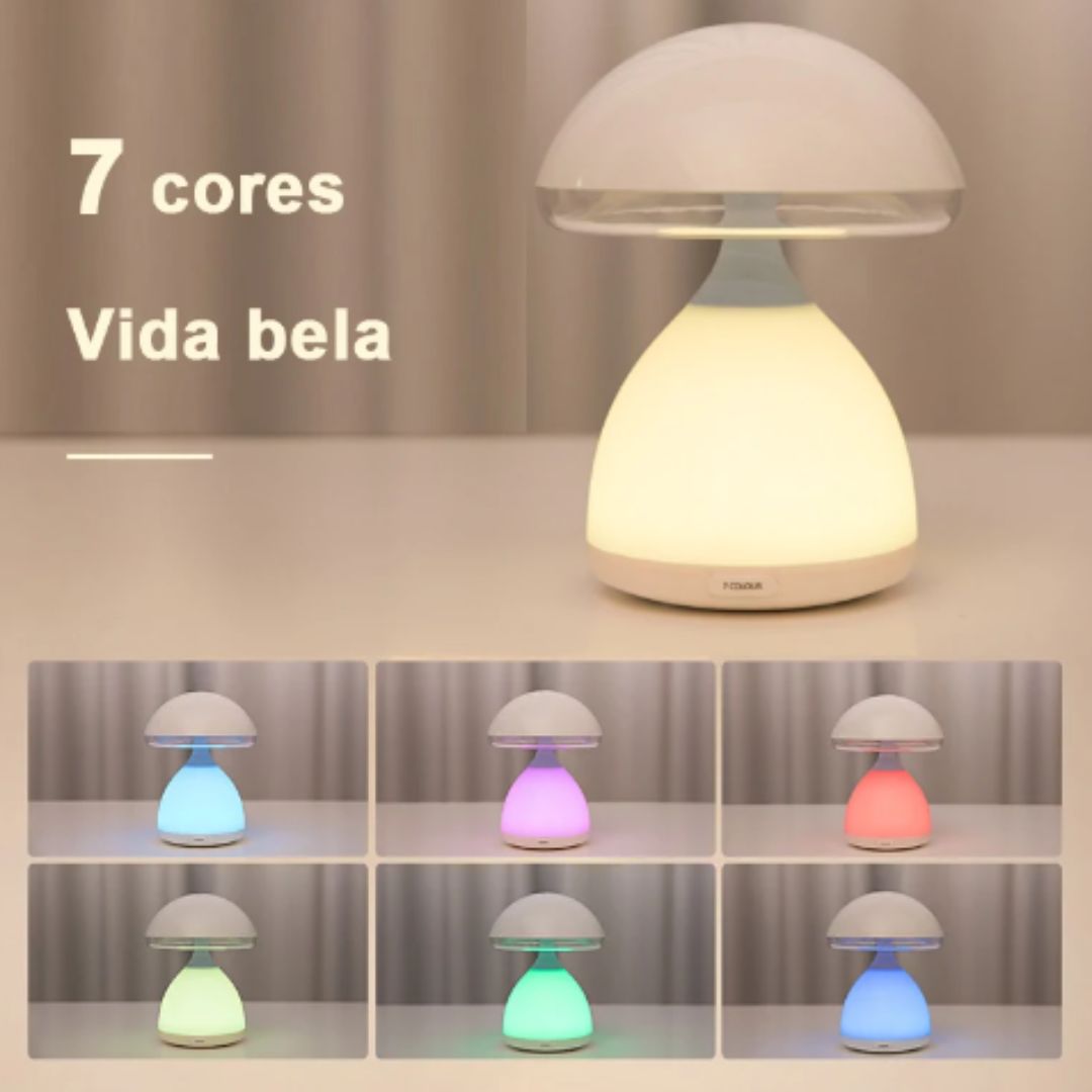 Velador Led Hongo Rgb Tactil Recargable Usb - MHAZZ